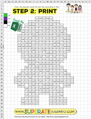 Pixel Super Heroes 1 - Avengers - Fractions and Decimals