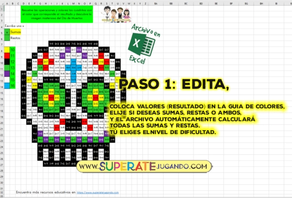 Pixel Día de Muertos 1 - Sumas y Restas