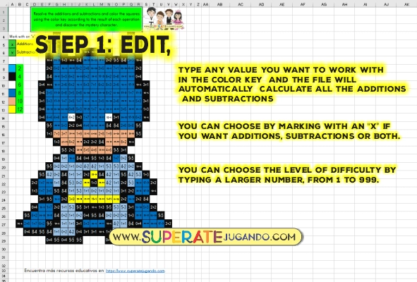 Pixel Super Heros 1 - Justice League - Addition and Subtraction
