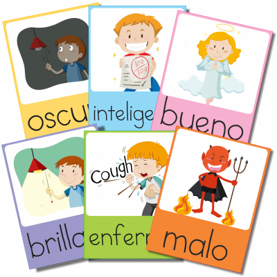 Flashcards Adjetivos en Español para imprimir